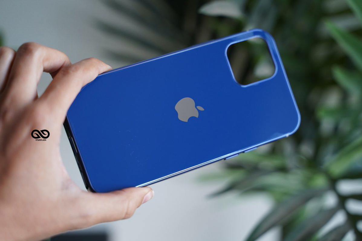 Blue Soft Glass Finish Case for iPhone 12 Pro Max - Starelabs® India