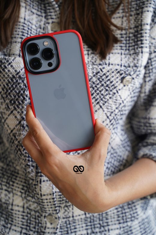 Red Drop Proof Transparent Sleek Case For iPhone 13 Pro - Starelabs India